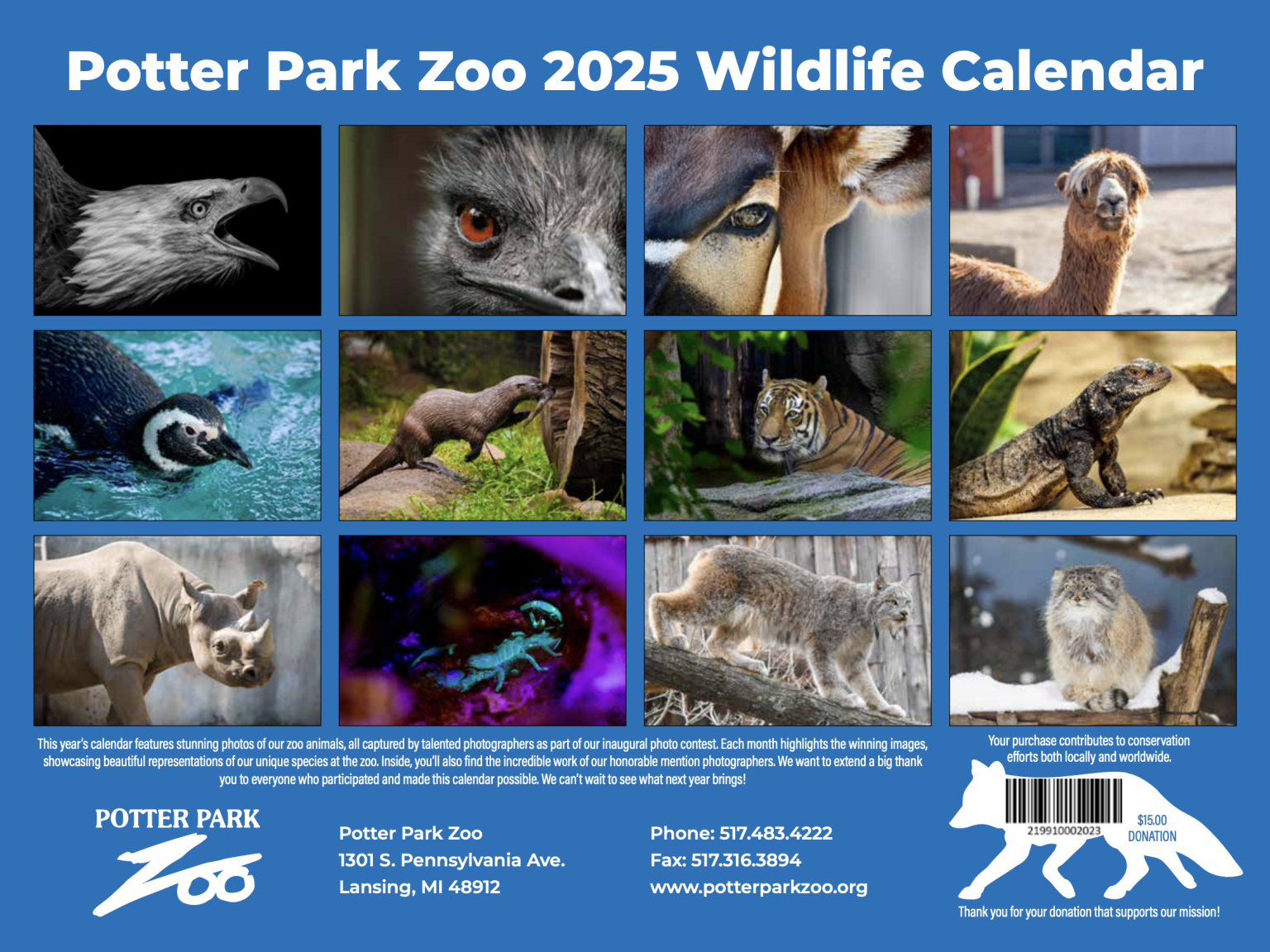 Potter Park Zoo’s 2025 Calendars Are Now Available | Potter Park Zoo